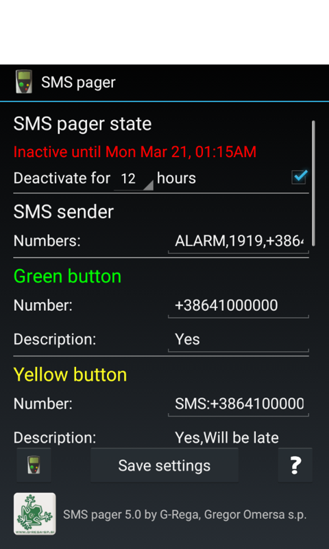 SMS pager - App on Amazon Appstore