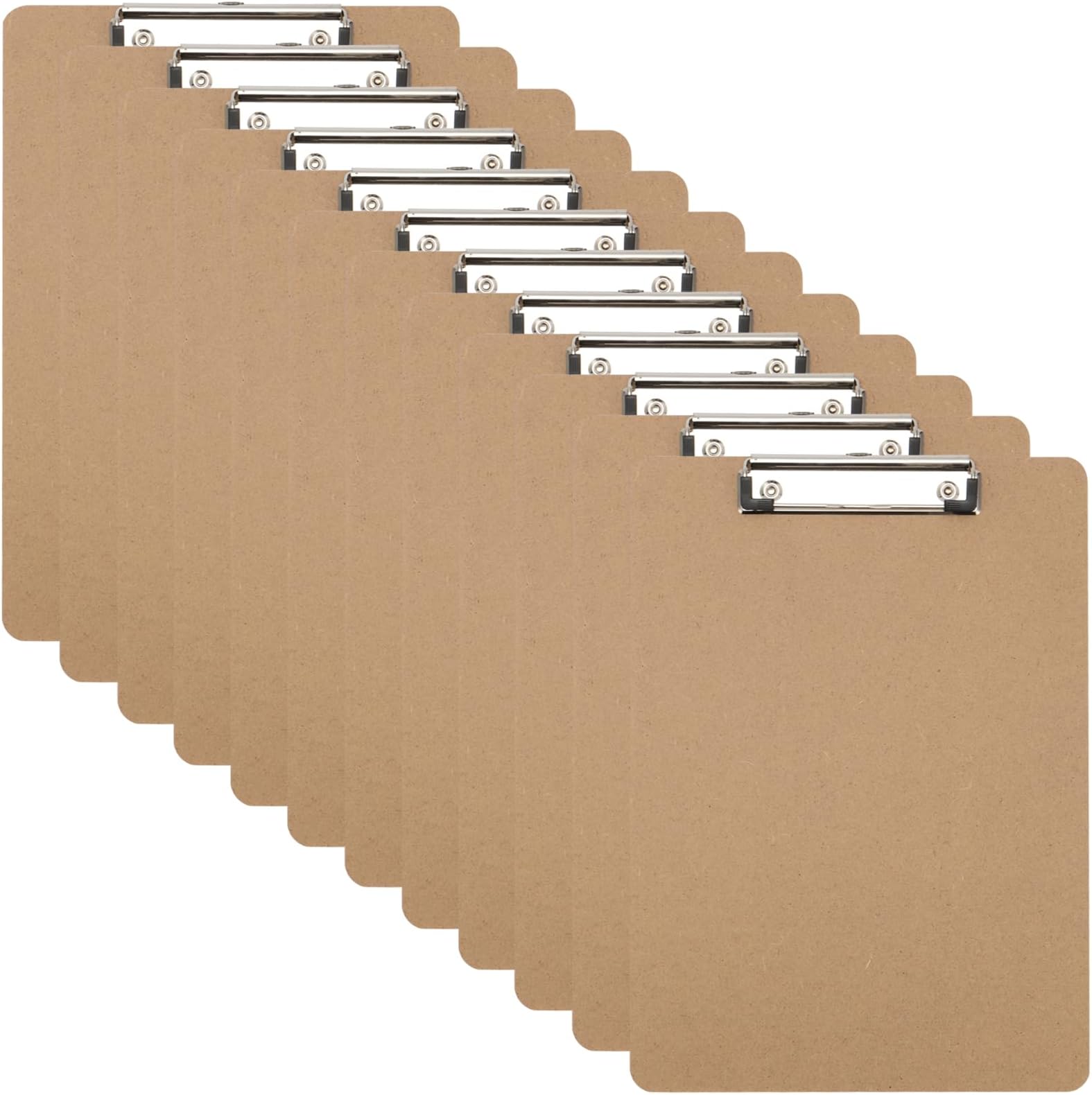 DAKFOOK 12 Pack A5 Wooden Clipboard, 22.5 x 14.8cm Hardboard Clipboards ...