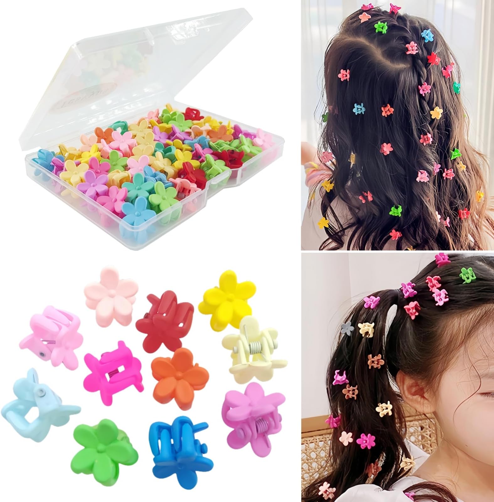 Amazon.com : IFfree Bangs Mini Assorted Colored Hair Claw Clips, 30 ...
