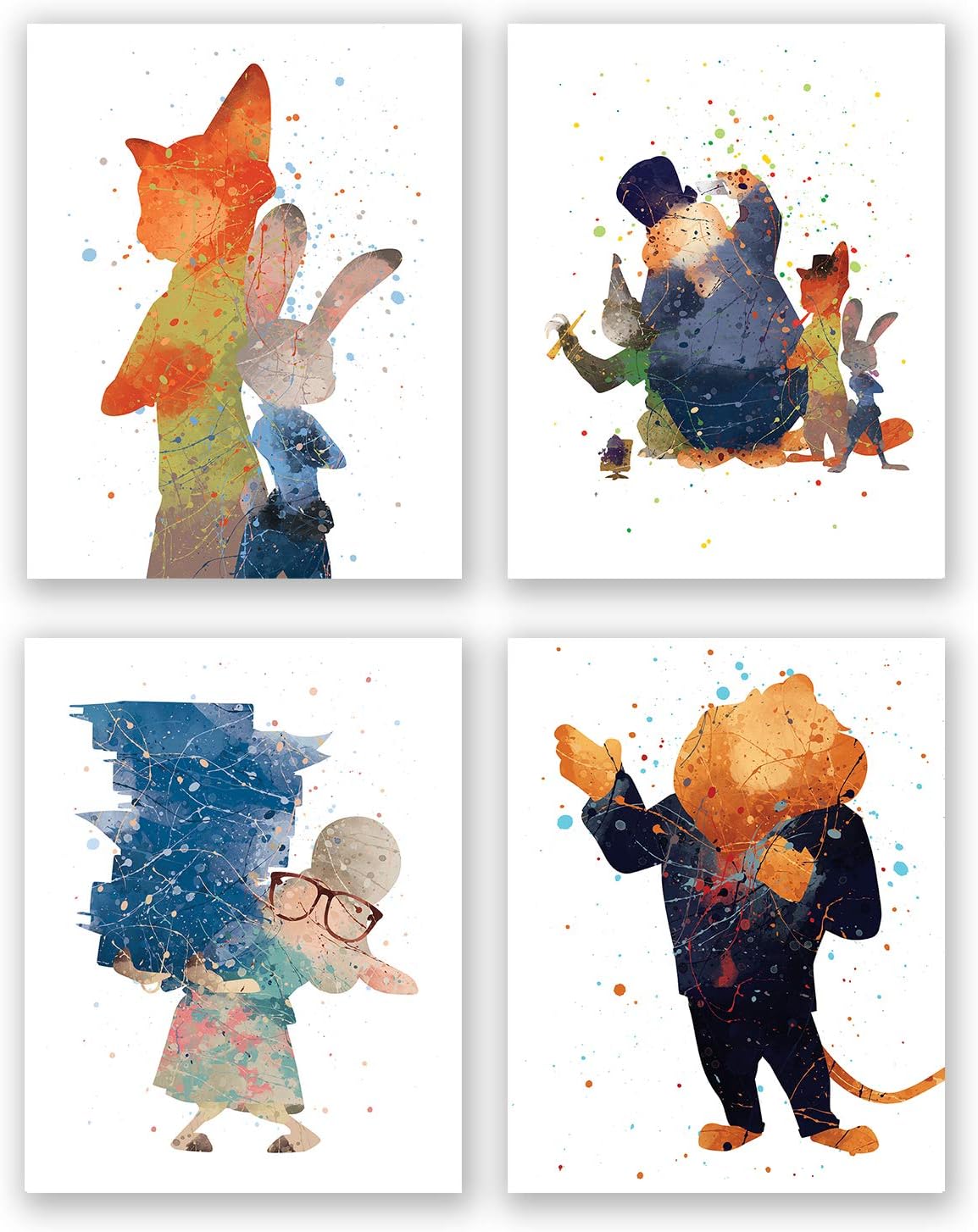 Amazon.com: PGbureau Zootopia Wall Art Decor Poster – Set of 4 ...