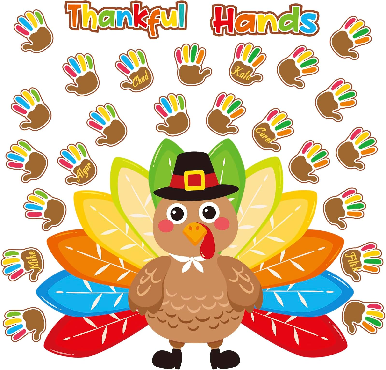 Amazon.com : Thanksgiving Turkey Bulletin Board Thankful Little Turkeys ...