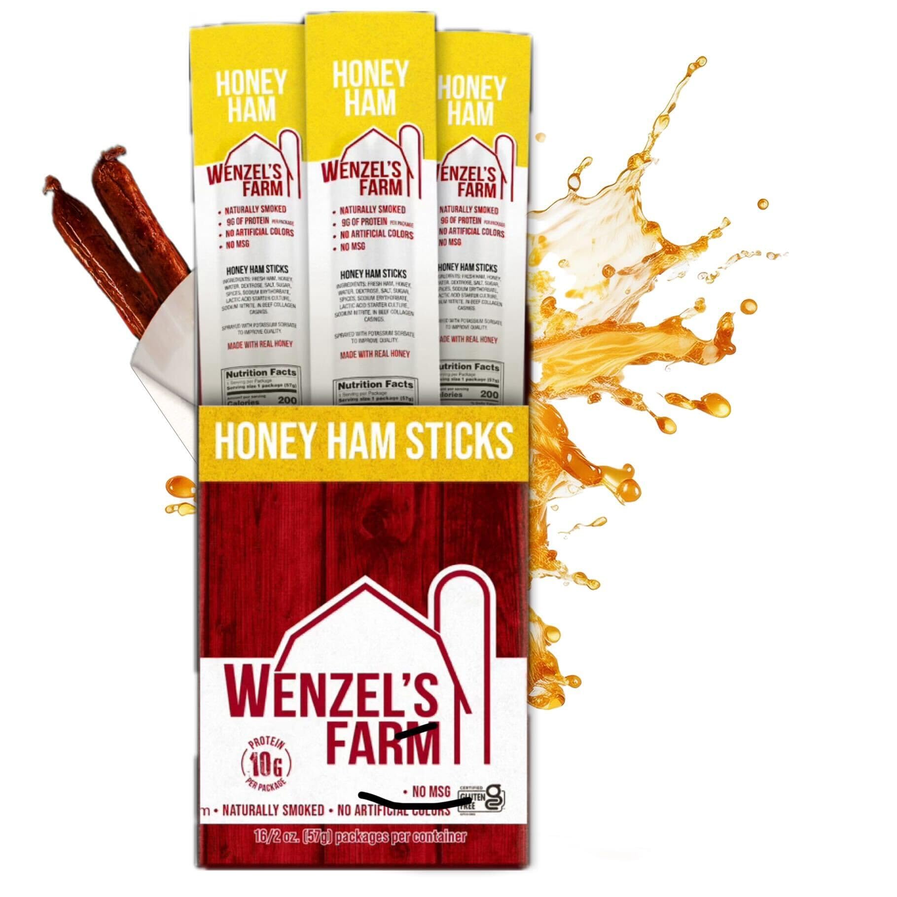 Amazon.com: Wenzel’s Farm Honey Ham Sticks │Made in the USA Snack ...