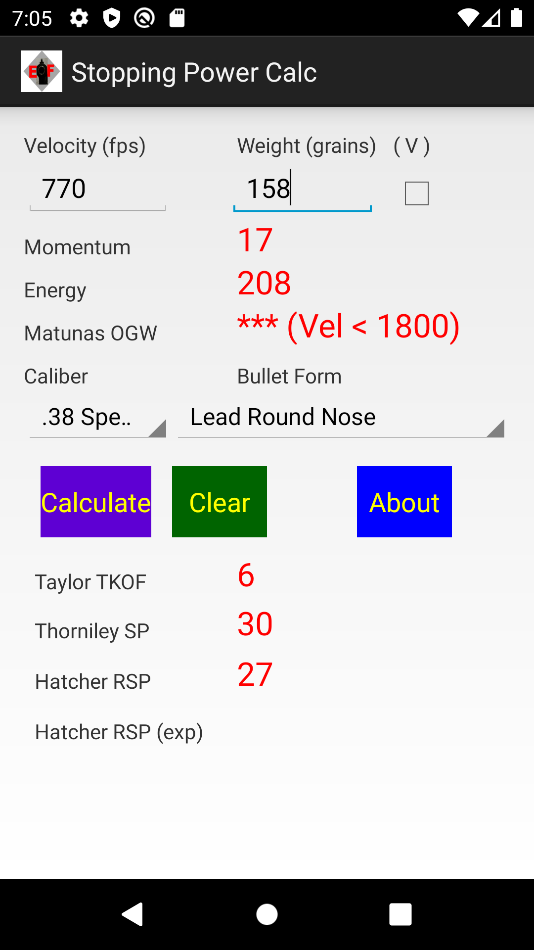 Stopping Power Calculator - App on Amazon Appstore