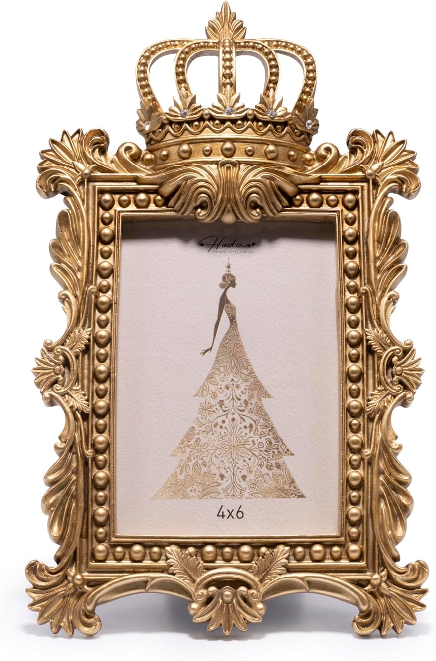 Amazon.com - Hodao Ornate Gold Crown Photo Frame 4×6 — Victorian ...