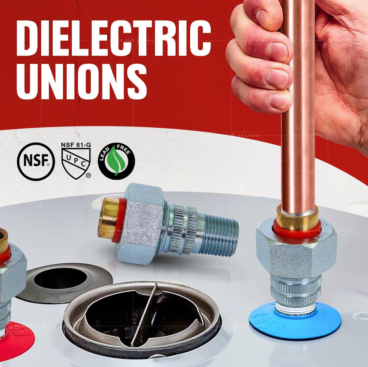 Snapklik.com : Midline Valve EVNT0012-OM-5 Dielectric Union Pipe ...
