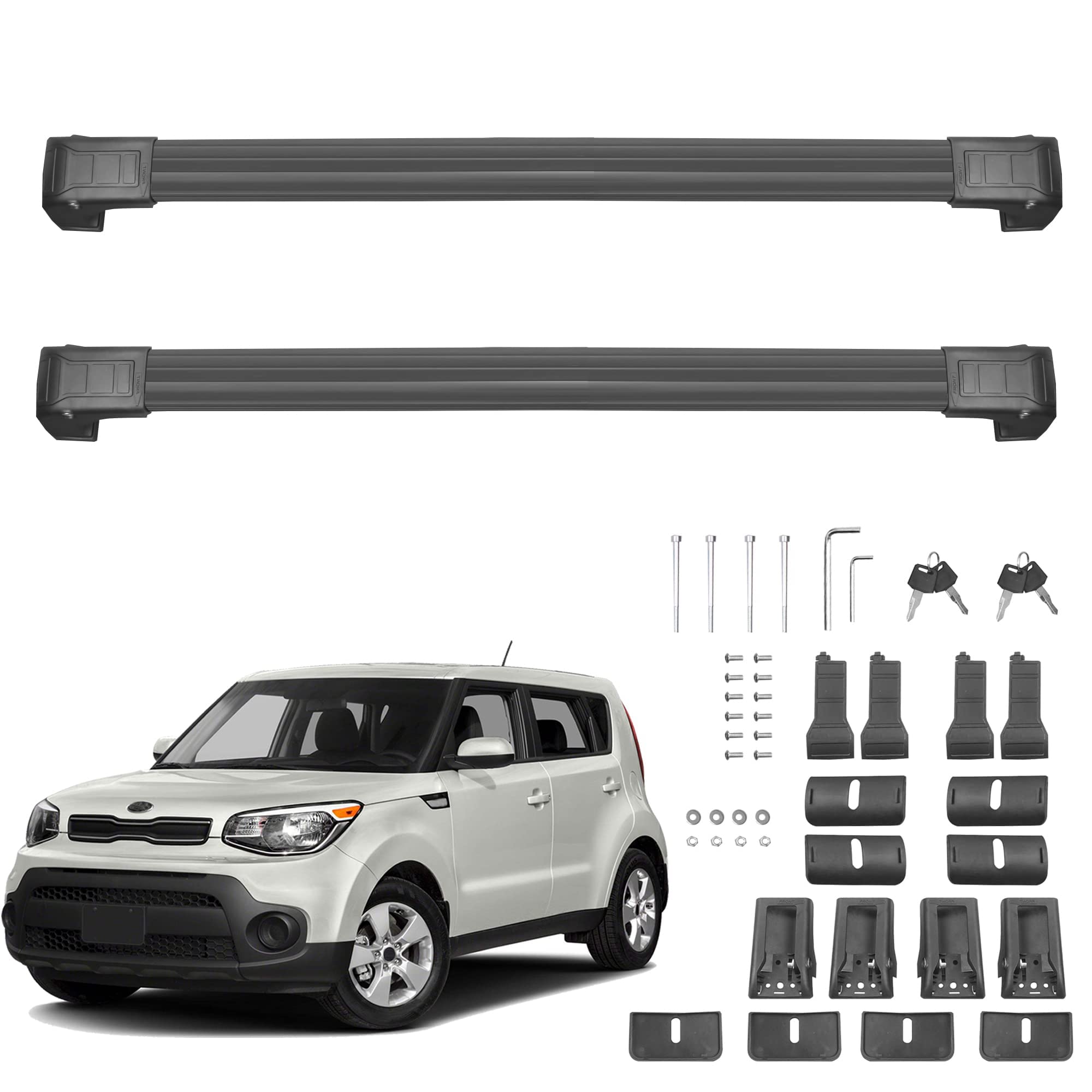 OMAC Roof Rack Cross Bar Set Fits Kia Soul X-Line 2020-2021 Lockable ...