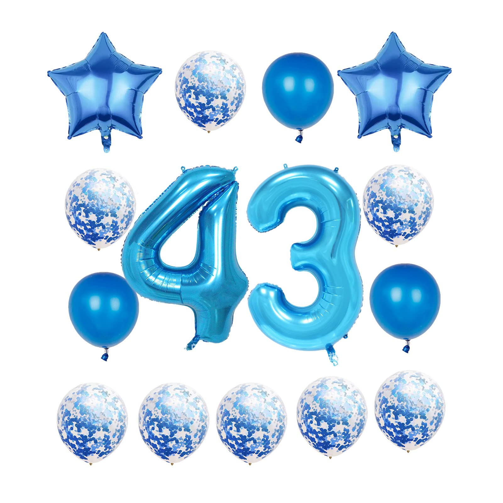 Amazon.com: 43th Birthday Decorations Party Supplies,Blue Number 43 ...