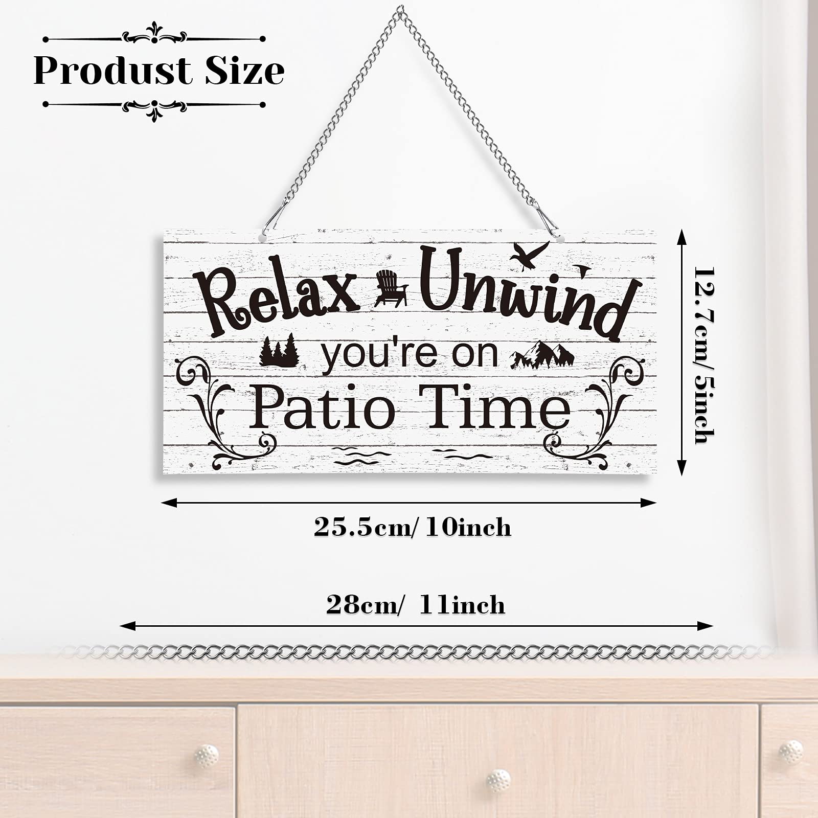 Snapklik.com : Hotop 10 X 5 Inch Outdoor Patio Sign Decoration Metal ...