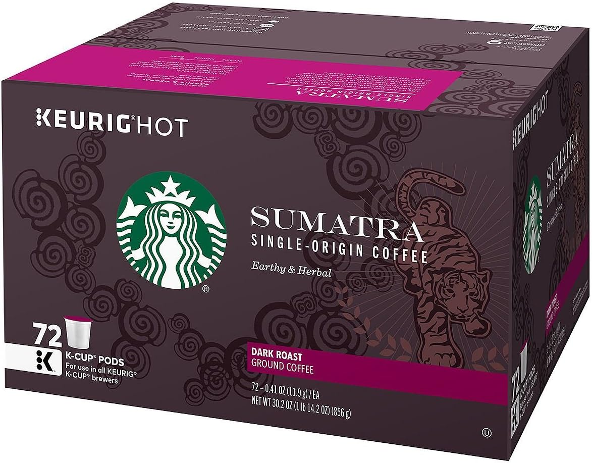 Amazon.com: Starbucks 72 Count Sumatra Coffee, 0.41 Ounce : Grocery ...