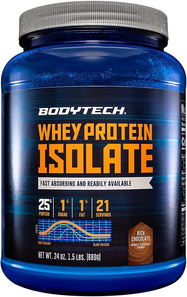 Amazon.com: BodyTech Whey Protein Isolate Powder - with 25 Grams of ...