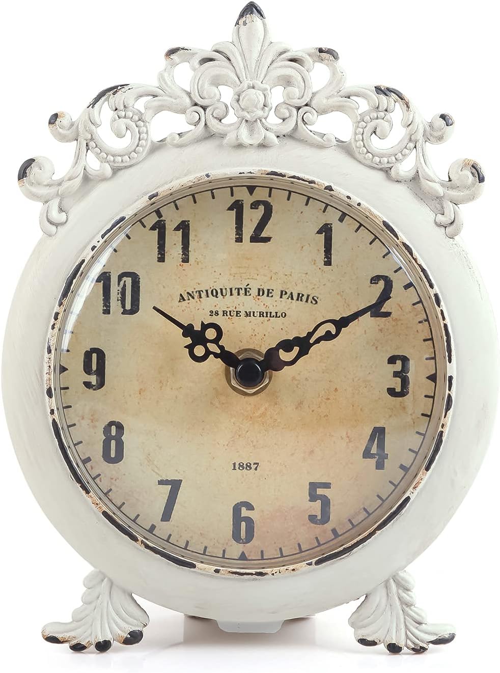 Amazon.com: Creative Co-Op Decorative Antiqued Pewter Mantel Clock ...