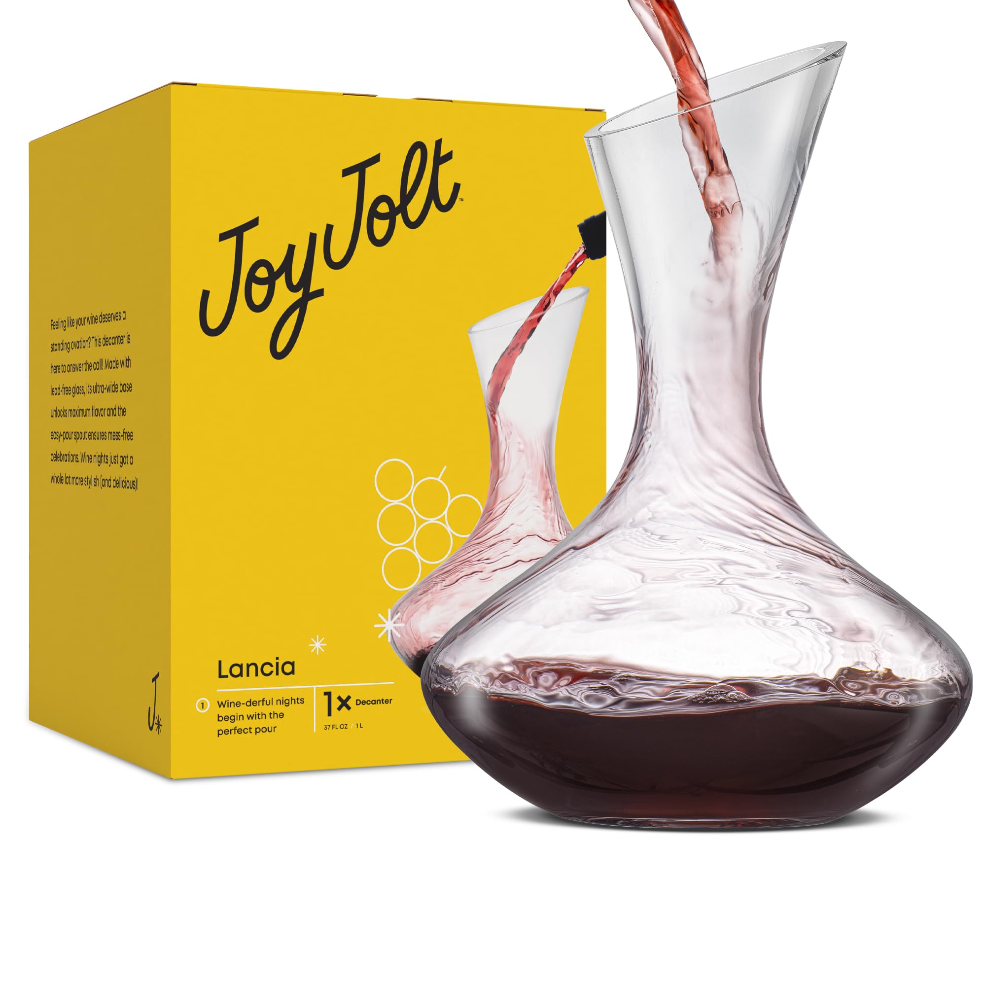 Snapklik.com : JoyJolt Lancia Wine Decanter Crystal Wine Aerator ...