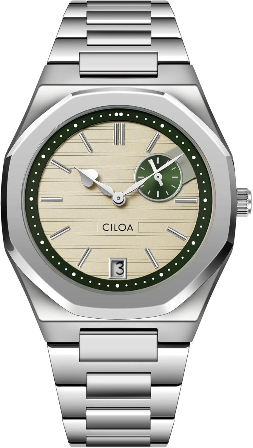 Amazon.com: CILOA Men's Luxury Business Dress Watch - Stainless Steel ...