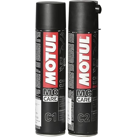 Motul Combo of C2 Chain Lube (400 ml) and C1 Chain Clean for All Bikes ...