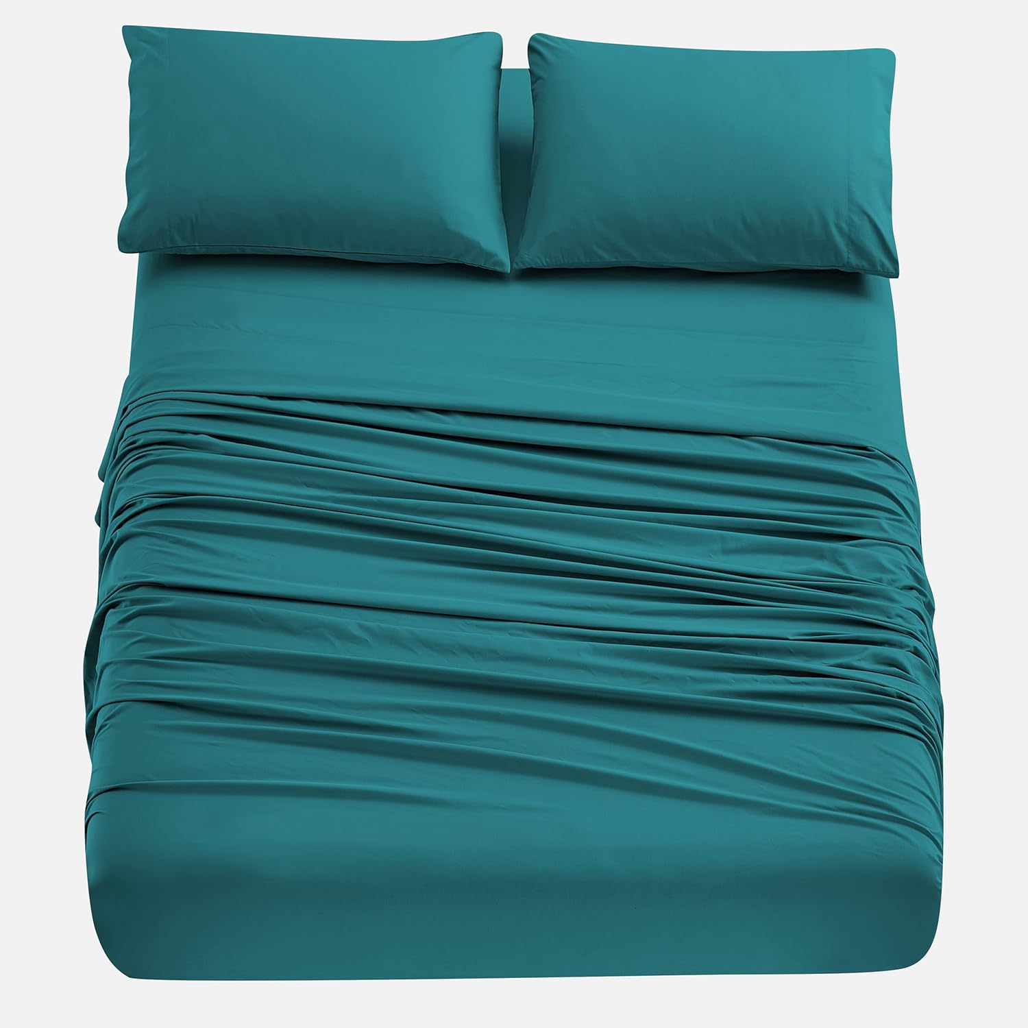 Home Beyond & HB design - 4-Piece Bed Sheets Set (Queen, Teal ...