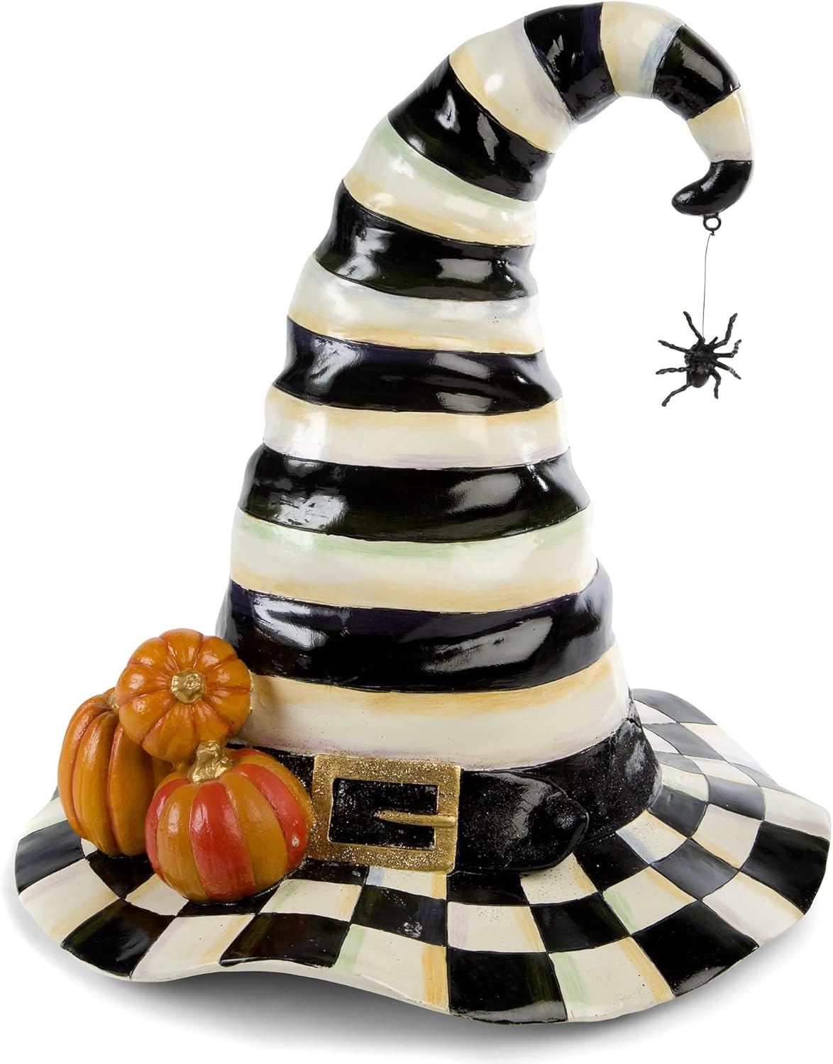 Amazon.com: MACKENZIE-CHILDS Courtly Stripe Witch’s Hat, Black-and ...