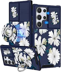 Amazon.com: Buleens for Samsung Galaxy S25 Ultra Case - with Ring Stand & Camera Cover Aesthetic ...