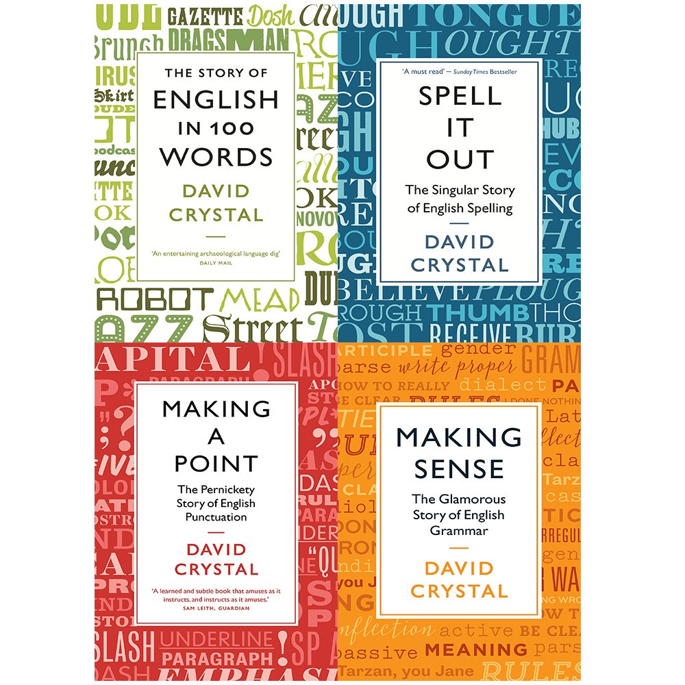 David crystal collection 4 books set (story of english in 100 words ...