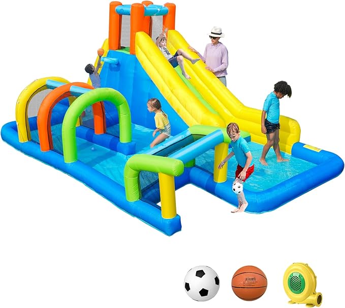 Amazon.com: SunSports Inflatable Water Slide, Bounce House for Kids ...