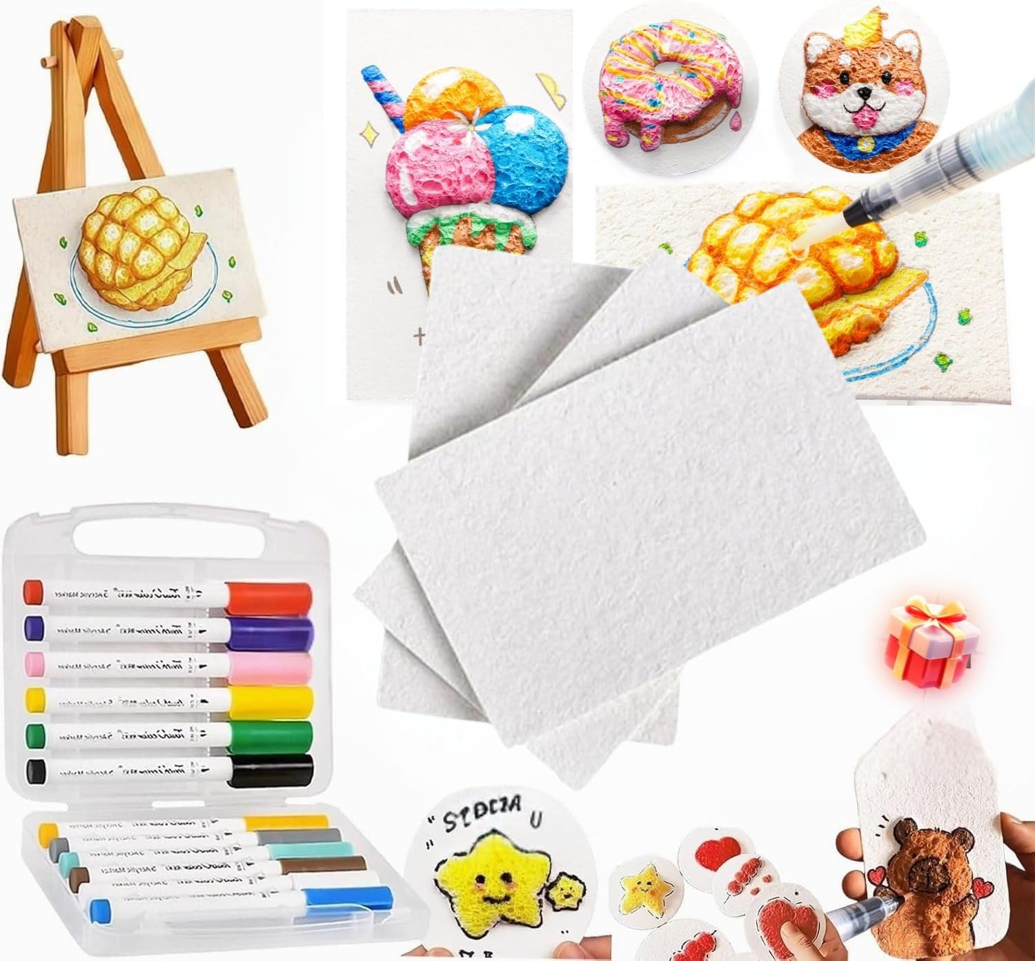 Amazon.com: Magic Puffy Paint Art,3D Drawing Magic Canvas Sponge,Puffy ...