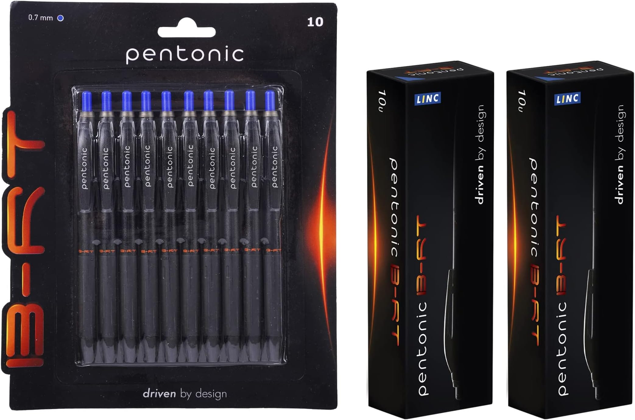 Pentonic Linc B-RT Ball Point Pen (0.7mm, Blue Ink), Pack of 10 & Linc ...