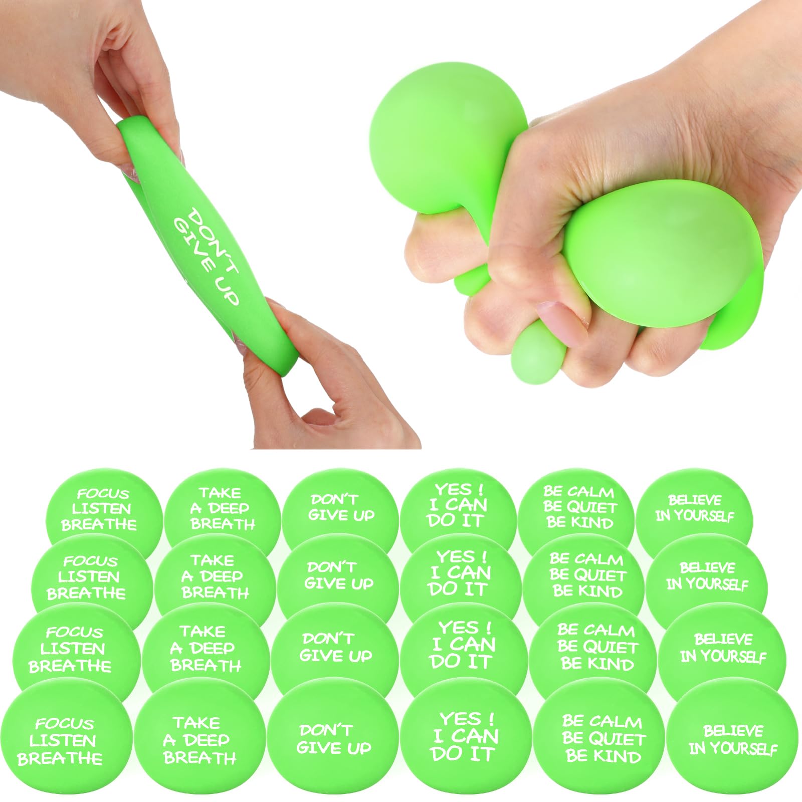 Amazon.com: Leyndo 24 Pcs Slow Rising Stress Balls Motivational Fidget ...
