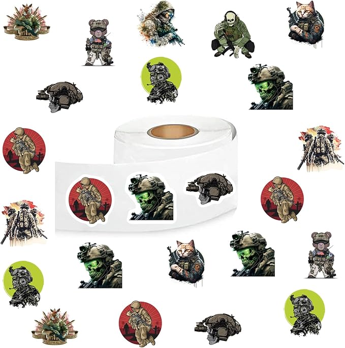 Amazon.com: Tactical Stickers (500 pcs), 10 Sheets Graphic Game Cartoon ...