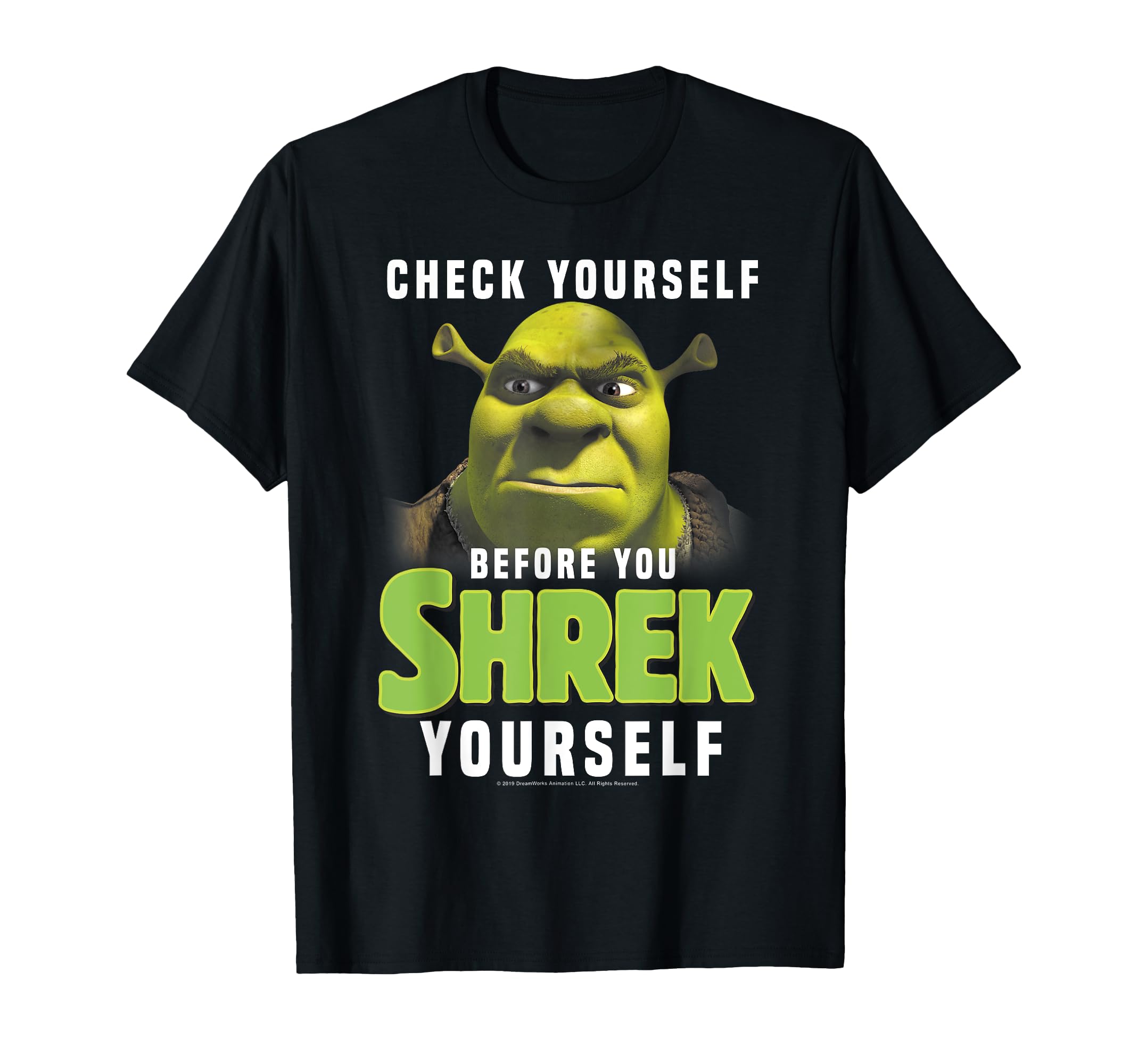 Shrek Check Yourself Before You Shrek Yourself T-Shirt : Amazon.co.uk ...