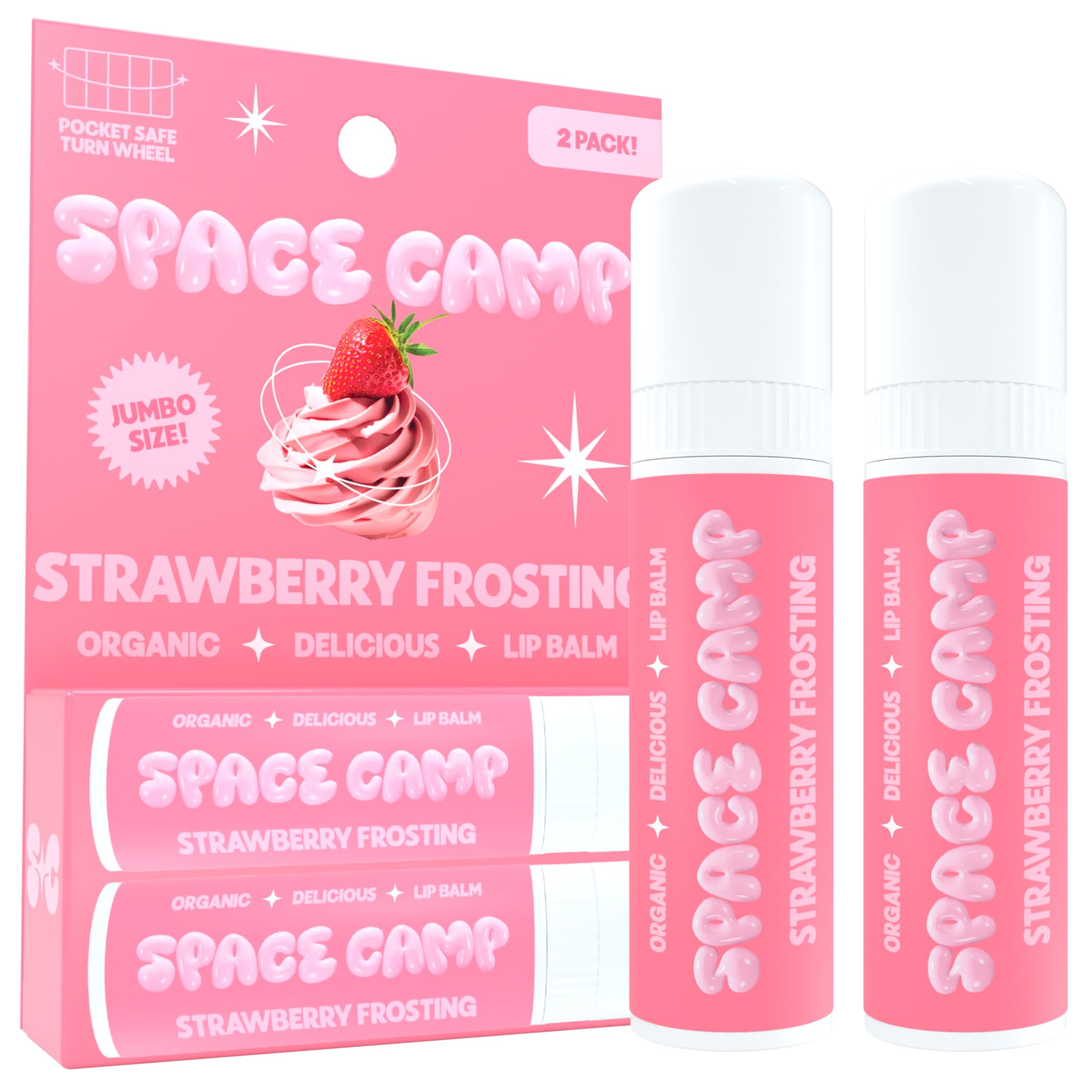Amazon.com : Space Camp Wellness Jumbo Lip Balm - Strawberry Frosting ...
