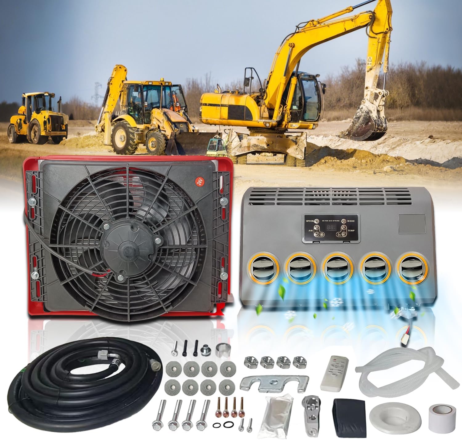 Amazon.com: Aspligo 12V Electric Truck Tractor Air Conditioner 6500 BTU ...