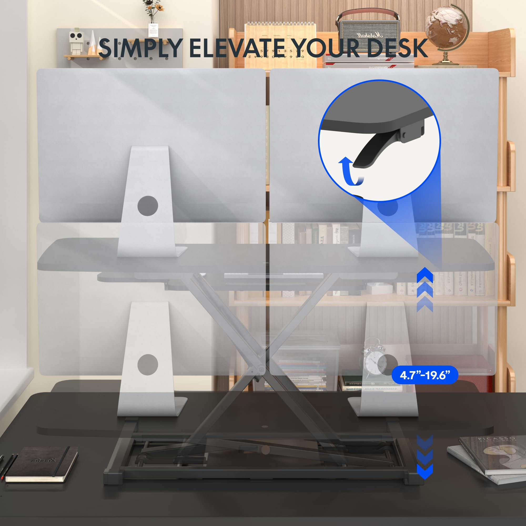 Snapklik.com : FLEXISPOT Standing Desk Converter 42-inch Spacious Sit ...
