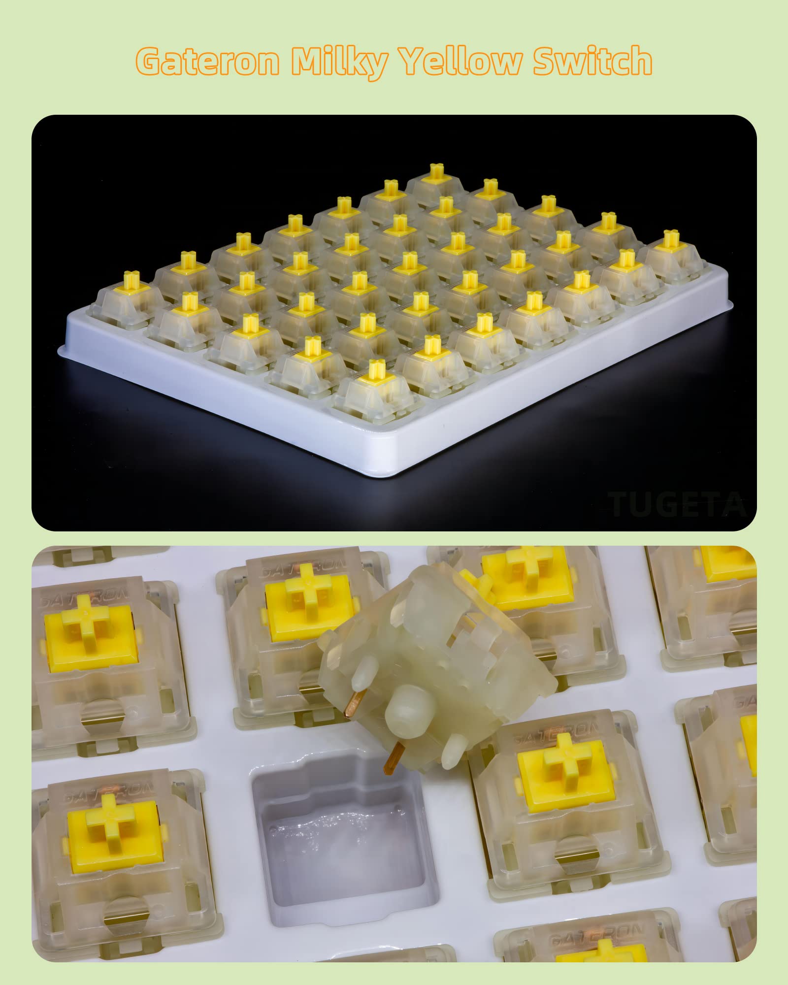 Snapklik.com : Gateron Milky Yellow Switches - Silent Linear Switches ...