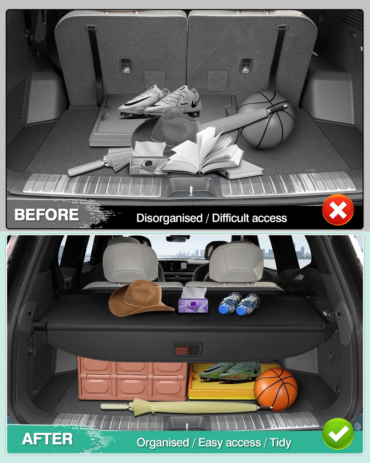 Snapklik.com : Retractable Cargo Cover For Kia Ev9 2024 2025 2026 ...
