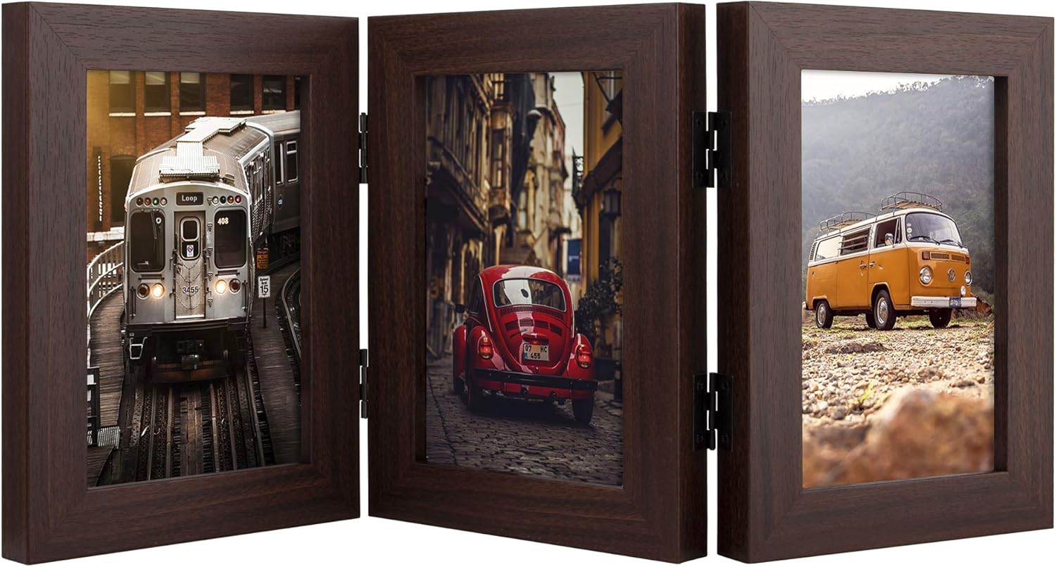Frametory, 4×6 Triple Picture Frames Hinged 3 Photos Frame Collage ...