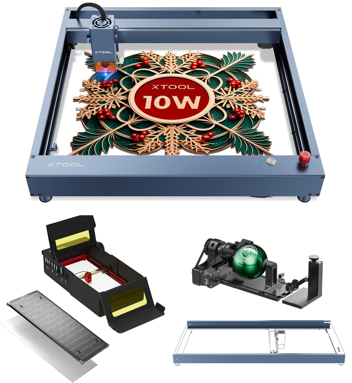 xTool D1 Pro 10W RA2 Pro + Extension Kit, Include Laser Engraver, 4-in ...