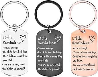 Amazon.com: Heclia Little Reminders Keychain 3 PCS Inspirational Key ...