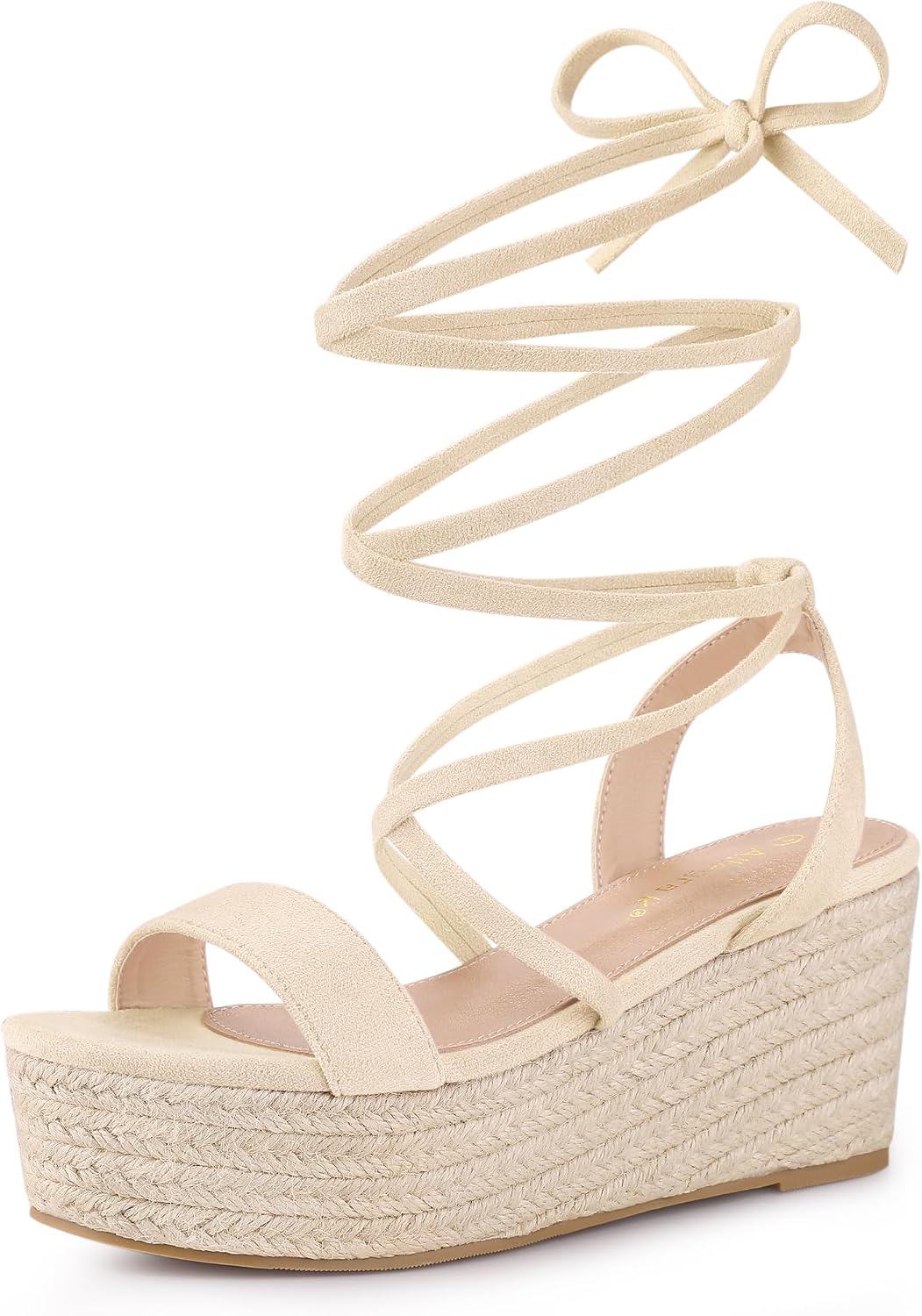 Amazon.com | Allegra K Women's Lace Up Wedge Heel Platform Slingback ...