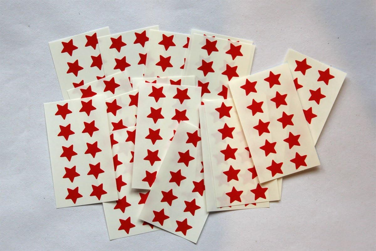 Red Star Stickers 19.1 mm 0.75 Inch Wide 500 Count : Amazon.co.uk: Toys ...
