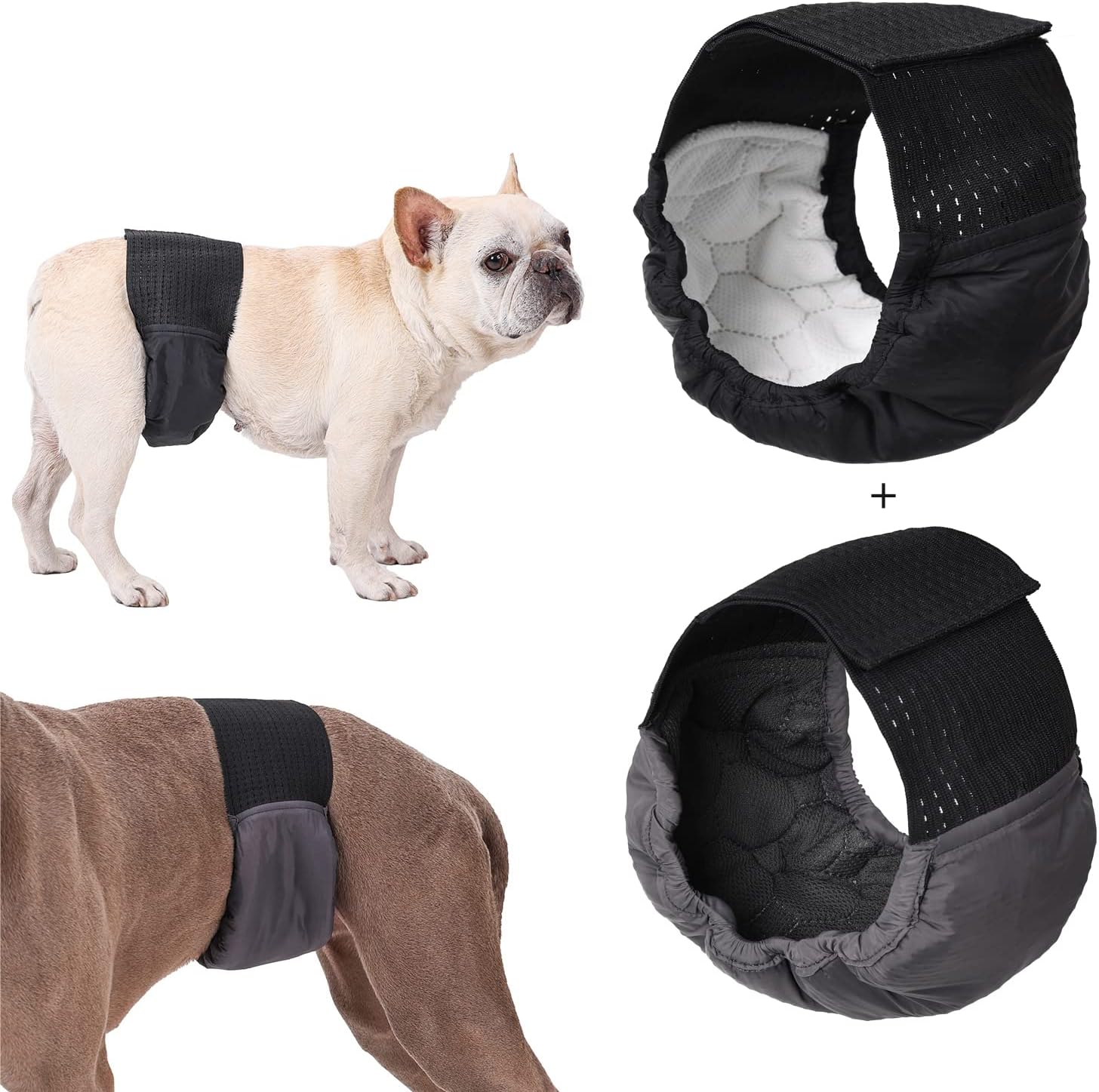 Yealay Male Dog Diapers Belly Bands Pack of 3, Small Medium Dog Diapers ...