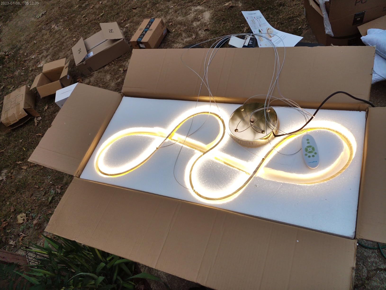 $26/mo - Finance Gold Led Chandelier,Dimmable Modern Led Pendant Light ...