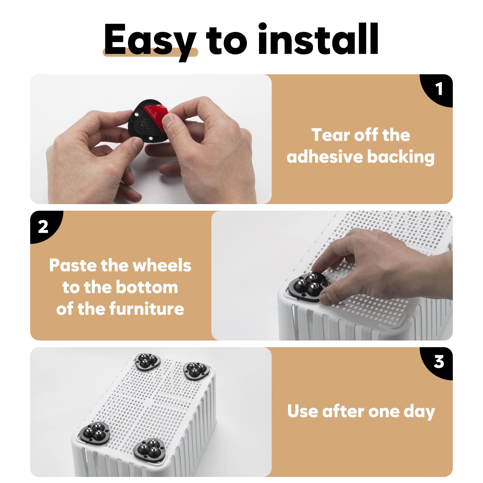 Snapklik.com : Self Adhesive Mini Caster Wheels, Appliance Wheels ...