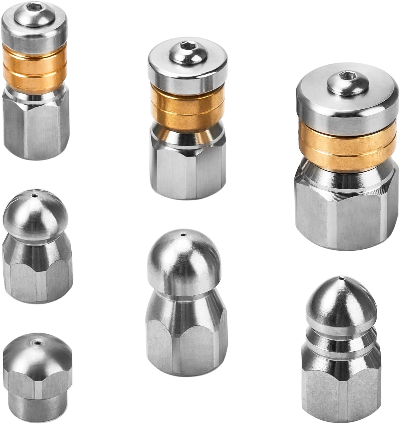 Amazon.com: Sxkxm Sewer Jetter Nozzles 7 Pack Stainless Steel Jets ...