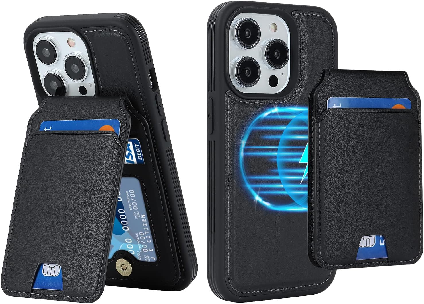 Amazon.com: Havaya for iPhone 12 Case with Card Holder iPhone 12 Pro Case Magsafe Compatible ...