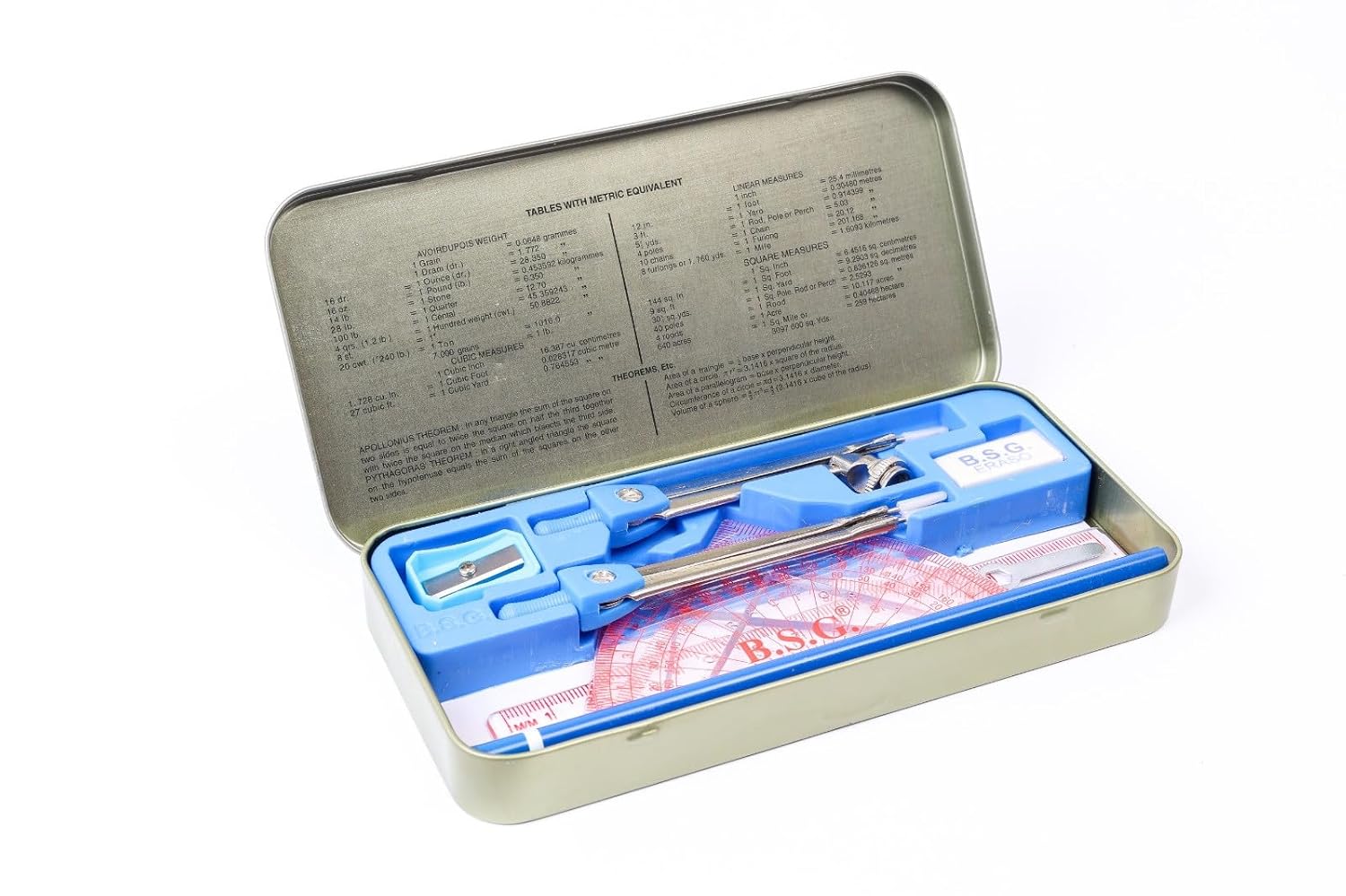 BSG Blue Geometry Box for student : Amazon.in: Office Products
