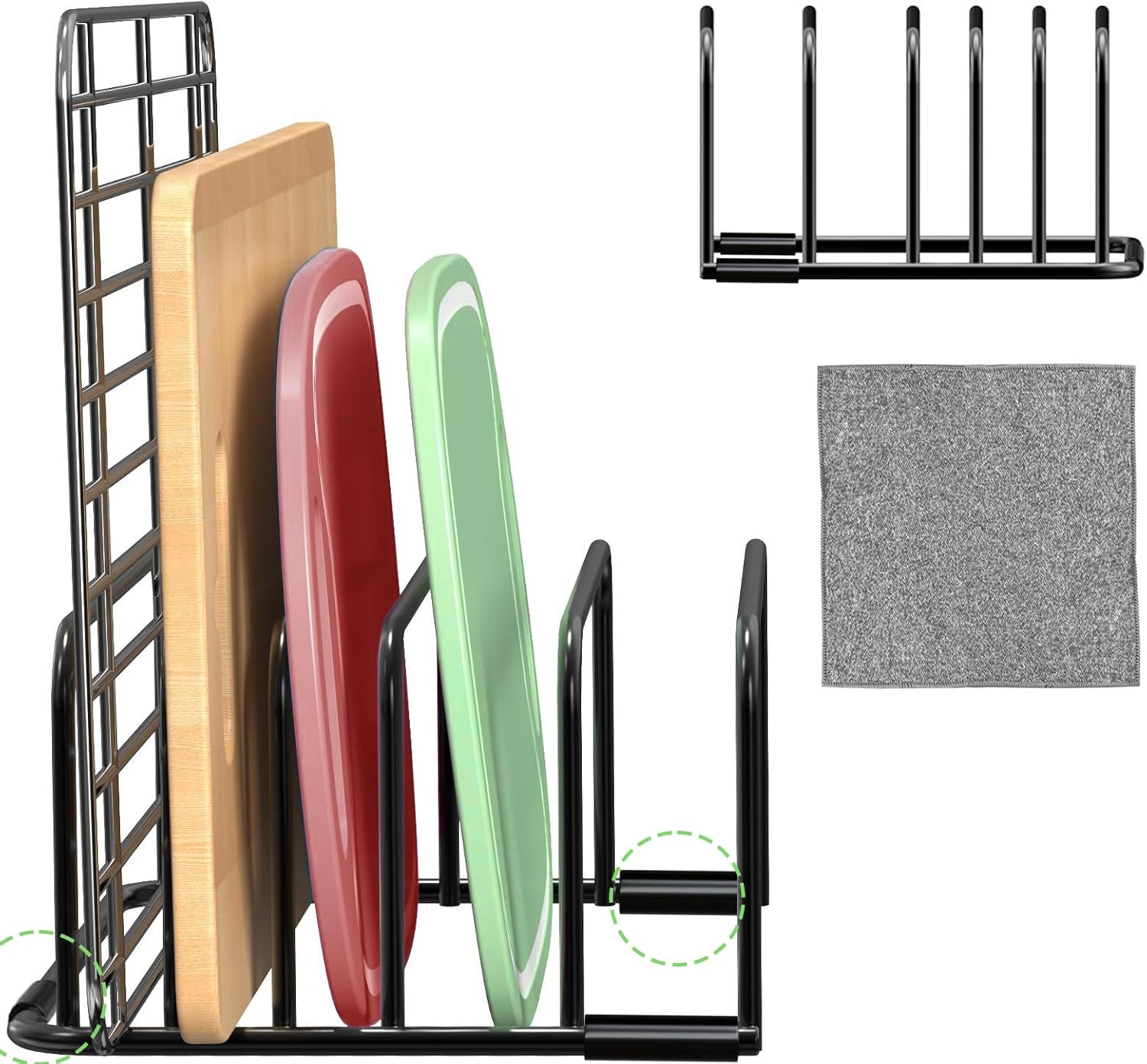 Amazon.com: Cutting Board Organizer Rack - 5-Slot Metal Holder Stand ...