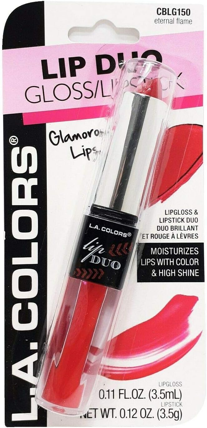 Amazon.com : LA Colors Lip Gloss & Lipstick Duo, Moisturizes lips with ...