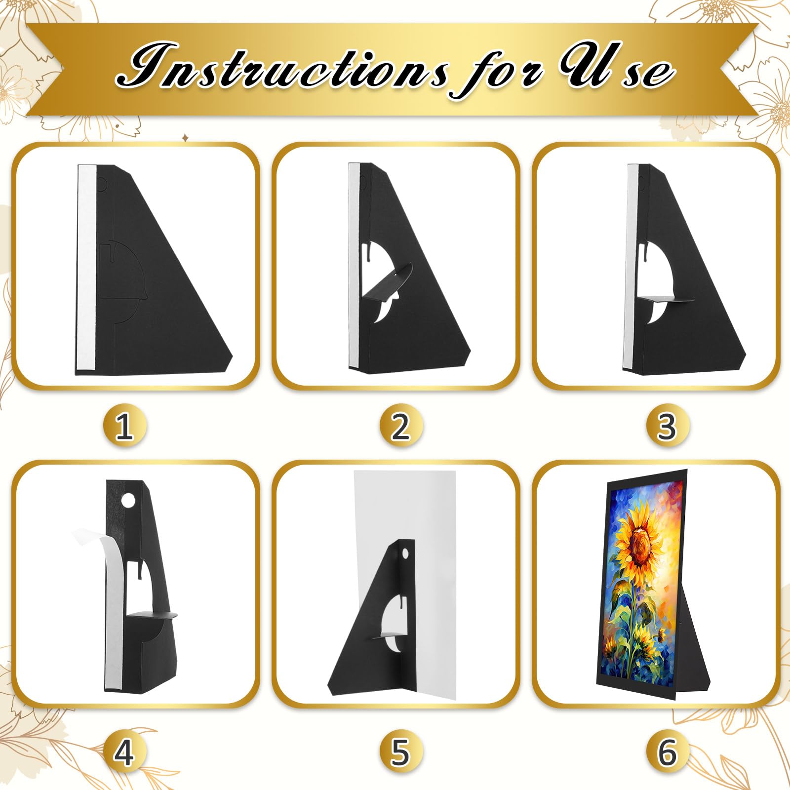 Snapklik.com : Marspark 12 Pack Poster Stand Self Stick Easel Back Poster Board Stand Convenient ...