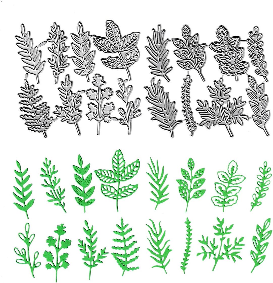 Amazon.com: ALIBBON 16 Pcs Leaf Die Cuts for Card Making, Branch Leaves ...