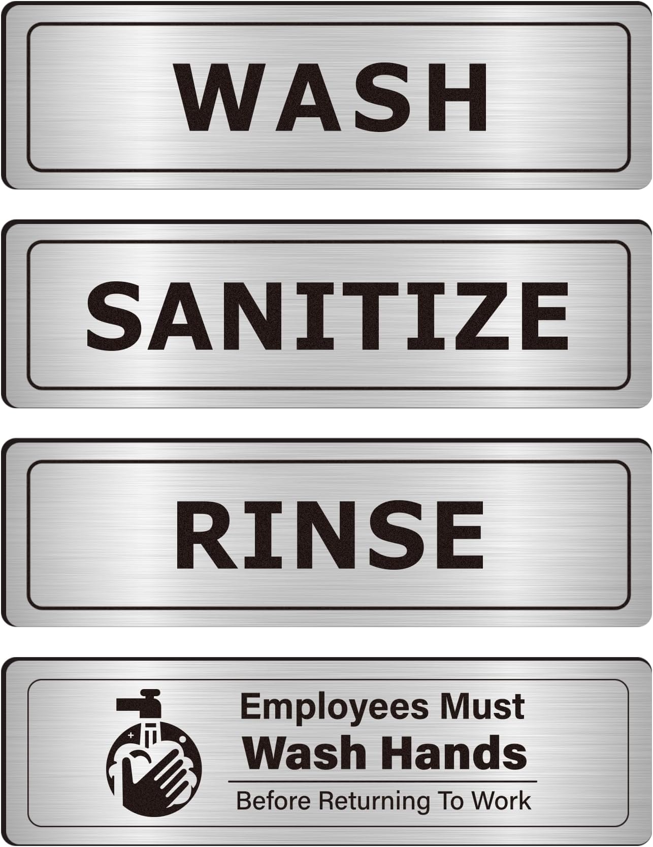 Amazon.com: 4 PK Wash Rinse Sanitize Sink Labels-Employees Must Wash ...