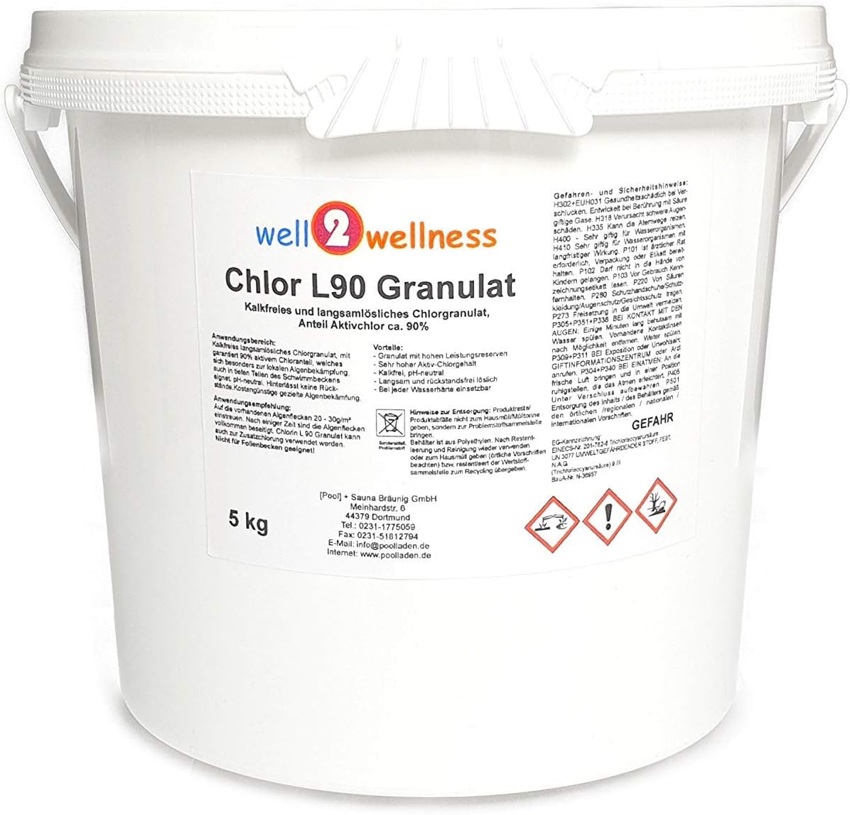 Chlor L90 Granulat - langsam lösliches Chlorgranulat mit 90% Aktivchlor ...